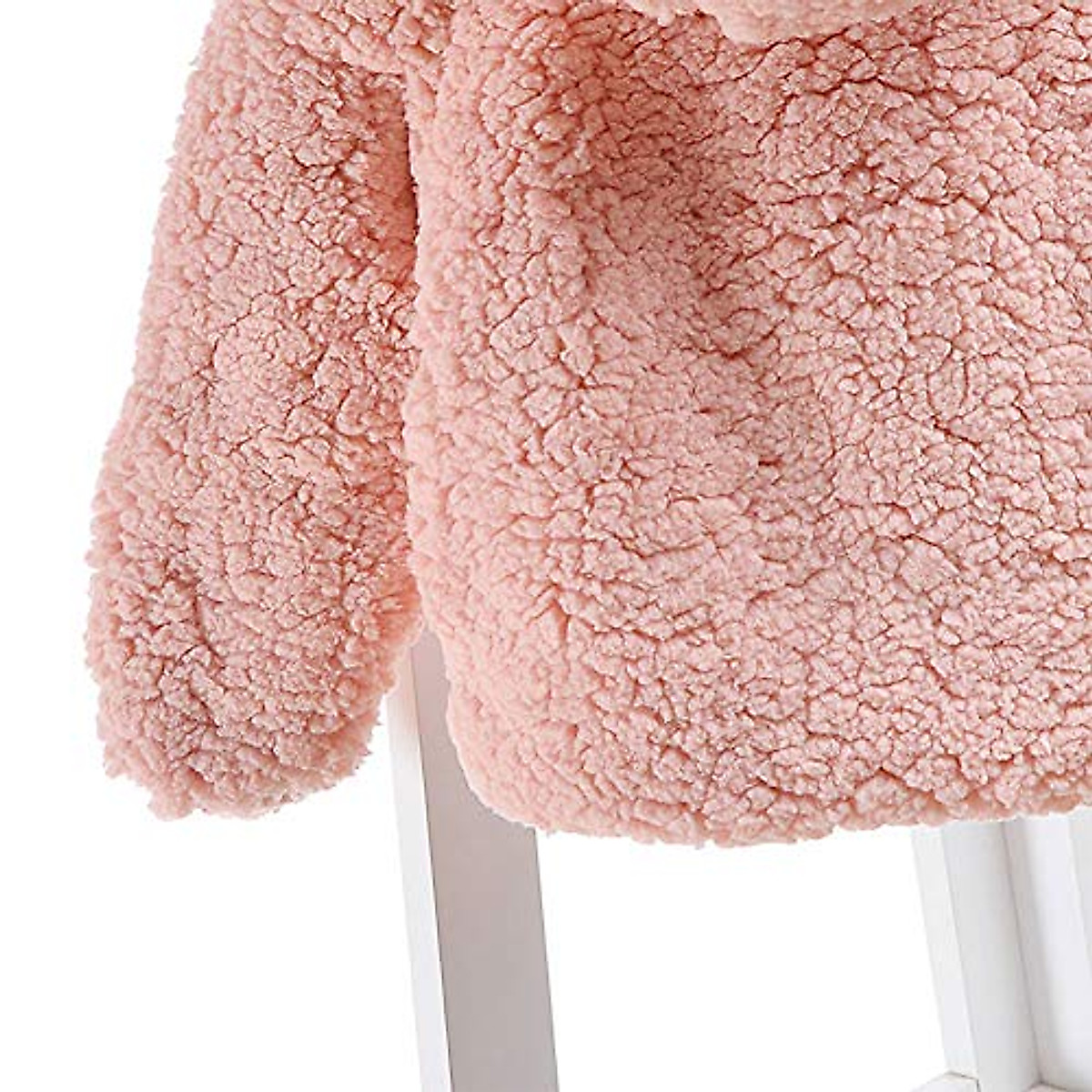 Aivtalk Baby Toodler Fuzzy Jacket Cute Hoodie Cotton Coat Winter Warm Outerwear (6-12 Months, Light Pink)