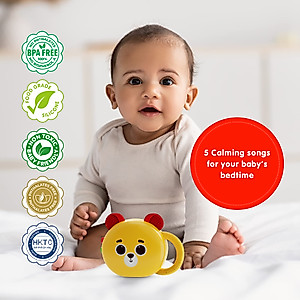 Teddy tunez Baby Toys Musical Toy Interactive Development Educational Kids Music Station Rattle Teething Safety Easy Hold Grab Sing Sensory (5 Lullaby Theme Songs Ver.)