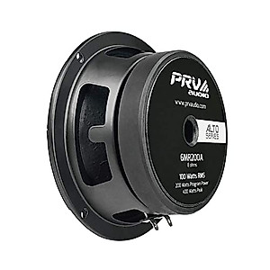 PRV AUDIO 6.5 Inch Shallow Midrange Speaker, 6MR200A, 200 Watts, 8 Ohm Shallow Mount Car Audio Slim Speaker, 1.5 in Voice Coil, Compact for Doors (Single)