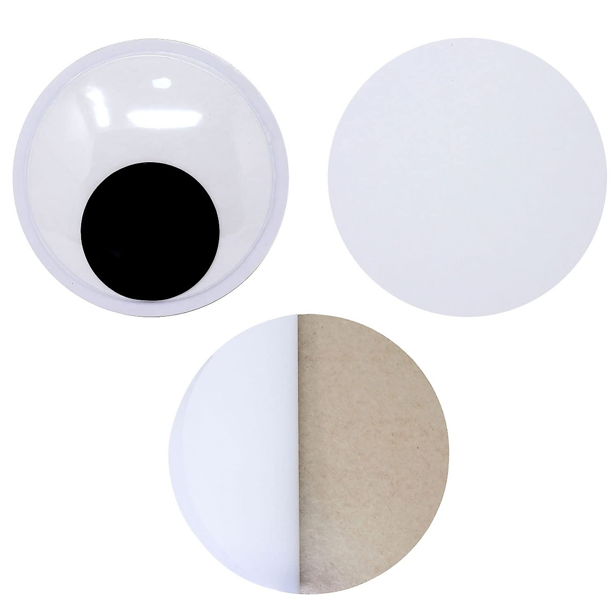 Honbay 4PCS Plastic 7 Inch Gaint Wiggle Eyes Self Adhesive Googly Eyes Large Sticky Eyes Decoration for Refrigerator Door Car Christmas Trees Decor DIY Craft Projects