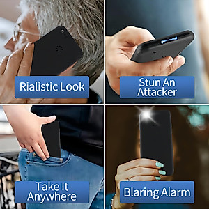 Magicutlery Smart Cell Phone Stun Gun Flashlight LED+15,000,000 Volts + SOS Personal Alarm Self Defense Siren for Women and Man Cellphone Tayser Stund Shock Gun Tazor Stungun USB Recharge