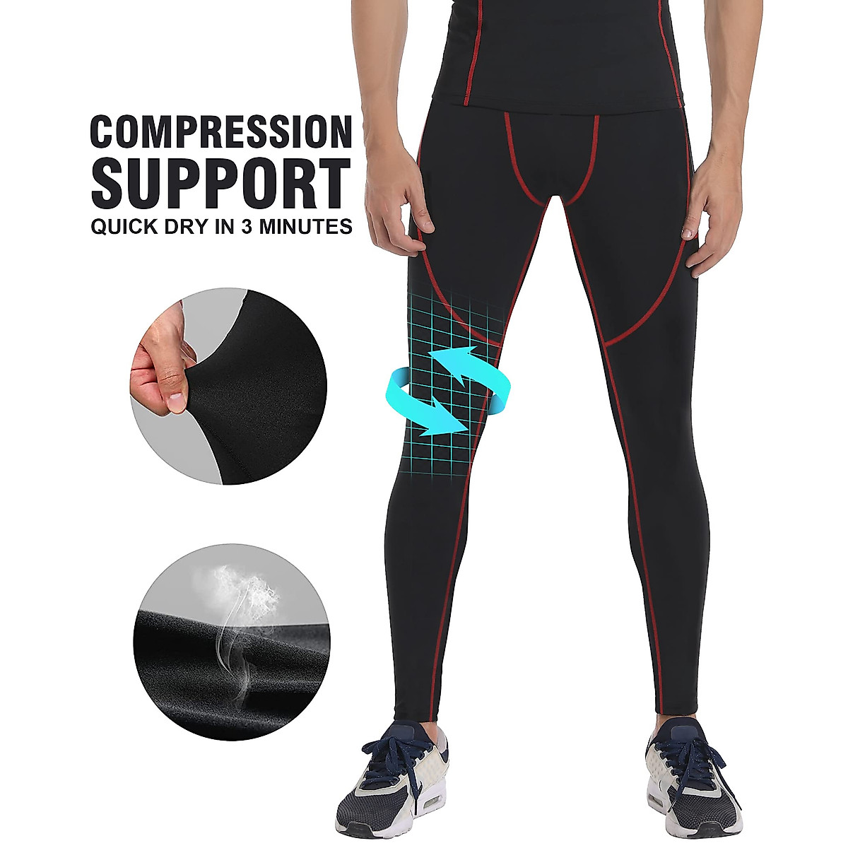 Milin Naco Men's Compression Pants Compression Leggings Sports Compression Pants & Tights Running Tights Ski Base Layer