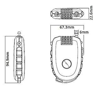Bosvision Ultra-Secure 4-Digit Combination Lock with 3 Feet Retractable Cable for Bike, Ski, Snowboard and Stroller…Orange