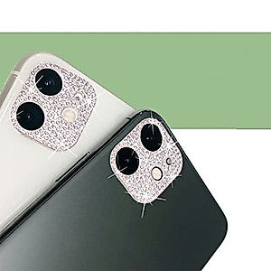 Rear Camera Decorations for iPhone 12 3D Bling Bling Diamond Lens Protective with Flash Hole Ring Anti-Fall Decorate Crystal Rhinestone Sticker iPhone12 Protector Cover Silver