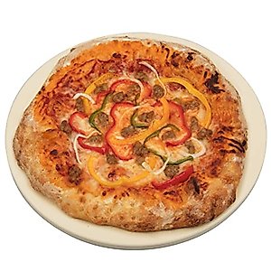 Pizza Stone for Oven, Grill, BBQ - Round 5/8 Inch Extra Thick Baking Stone w/Safe & Even Heating - XL 16.5" Pan for Crispy Crust, Made of Heavy Duty Cordierite can Withstand 550+ Degrees Fahrenheit
