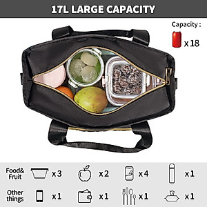 DXGA Lunch Bags for Women, 17L Large Insulated Leak Proof Cooler Bag, Lunch Purse, Three Ways to Carry, Can Be Hanged in a Suitcase for Lunch, Camping, Travel