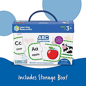 Learning Resources ABC Puzzle Cards, Kindergarten Readiness, Self Correcting Puzzles, Alphabet Learning Games, Puzzles for Toddlers, Ages 3+