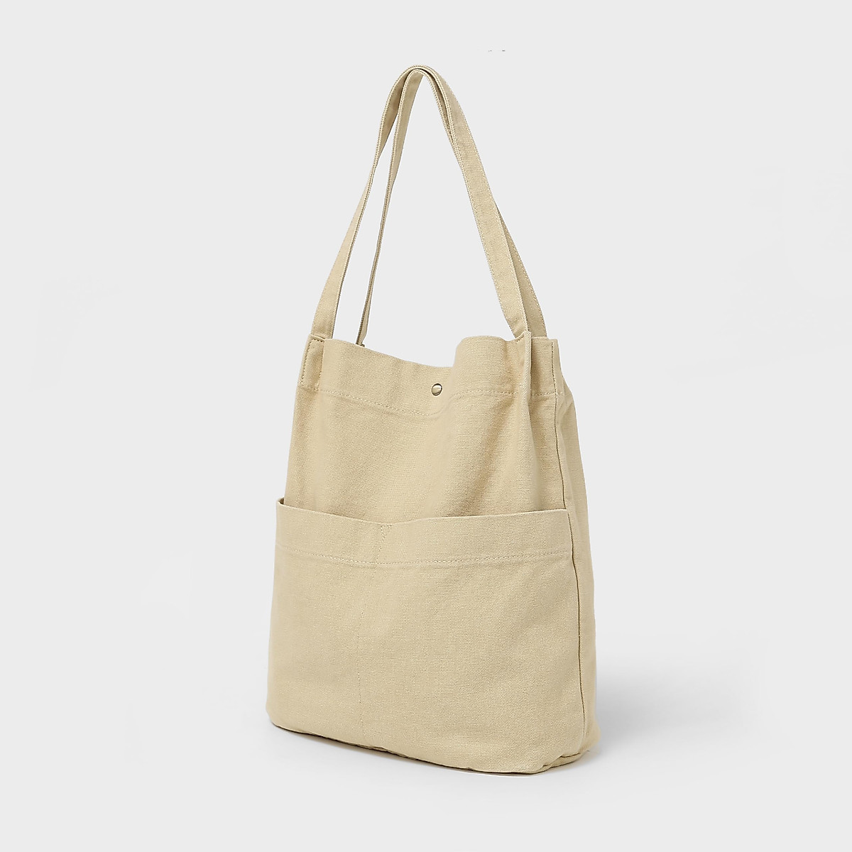 Jeelow Canvas Tote Handbag Shoulder Bucket Hobo Bag Purses For Men Women (Khaki)