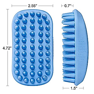 Dog Bath Brush,Rubber Dog Shampoo Grooming Brush, Silicone Dog Shower Wash Curry Brush, Pet Scrubber for Short Long Haired Dogs Cats Massage Comb, Soft Shedding Bathing Brush Removes Loose & Shed Fur