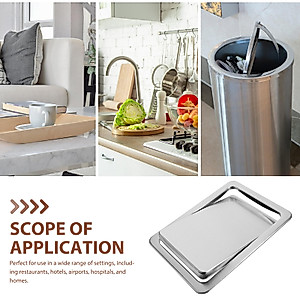 Cabilock Trash Can Embedded Type Trash Bin Cover Countertop Flap Lid Kitchen Supply Bathroom Supply Recessed Trash Bin Lid Kitchen Accessory 430 Stainless Steel Clamshell Concealed Sink