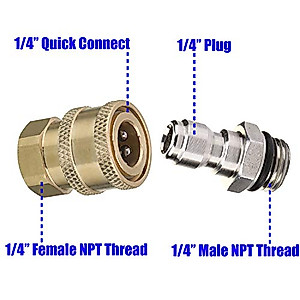 M MINGLE Pressure Washer Adapter Set, 1/4 Inch Quick Disconnect Kit, 5000 PSI