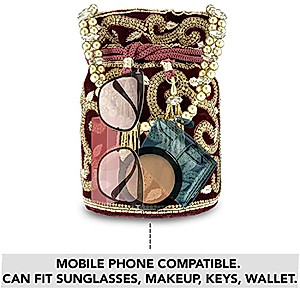 Aheli Potli Bags for Women Evening Bag Clutch Ethnic Bride Purse with Drawstring (P64M)