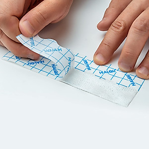 HEALQU Retention Tape Non Woven Adhesive Breathable Wear Resistent Fabric Easy Release Backing with Grid (2x11)