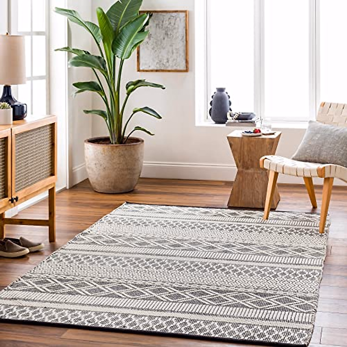 Hauteloom Hala Wool Living Room, Bedroom Area Rug - Gray, Ivory - 8' x 10'