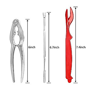 26 PCS Seafood Tools Include Crab Crackers, Seafood Scissors, Lobster Sheller, Crab Hammer,and Shellfish Forks,Nutcracker Set