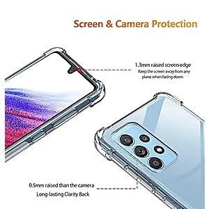 KIOMY Clear Case for Galaxy A53 5G [Anti-Yellow] Hybrid Hard PC + Flexible TPU Frame, Enhanced Corner Shockproof Slim Transparent Cover