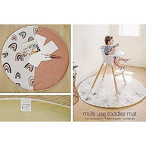 3-1 Baby Splat Mat for Under High Chair | Art Mat | Picnic Mat | Splat Mat Waterproof Washable | High Chair Mat for Floor | Splash Mat for Under High Chair | Food Mat for Baby High Chair Food Catcher