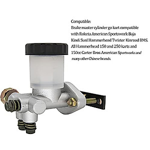 Hydraulic Brake Master Cylinder Assembly for 90cc 110cc 125cc 150cc 200cc 250cc Go Kart Master Cylinder Twister Kinroad Go Kart Buggy Sunl BMS Kandi Roketa Kinroad Kazuma ATV, Go Kart Master Cylinder