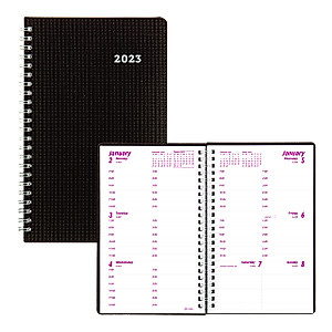 Brownline 2023 DuraFlex Weekly Planner, Appointment Book, 12 Months, January to December, Twin-Wire Binding, 8" x 5", Black (CB75V.BLK-23)