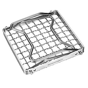 CAMPINGMOON Portable Folding Camping Campfire Grill over Fire Split Stoves 304 Stainless Steel (Grid wire (MS-1011))