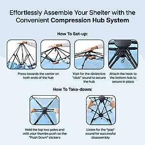 Lightspeed Outdoors Quick Cabana Beach Tent, Sun Shelter, Blue Tide