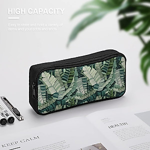 Tropical Camo Leaf Pencil Case Stationery Pen Pouch Portable Makeup Storage Bag Organizer Gift