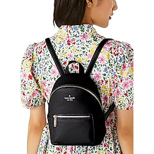 Kate Spade New York Women's Leila Pebbled Leather Mini Dome Backpack Bag, Black