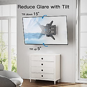 Pipishell TV Wall Mount for Most 26-60 inch TVs, Full Motion TV Mount with Swivel, Tilt, Extension, Single Stud Articulating TV Wall Mount Bracket, Holds up to 77 lbs, Max VESA 400x400mm, PIMF11