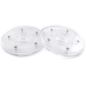 SDTC Tech 2-Pack 4 Inch Lazy Susan Turntable Organizer 360 Degree Rotating Bearings Acrylic Round Turntable for Kitchen Corner Cabinets/Spice Rack/Table Cake Decorating - Clear Tone