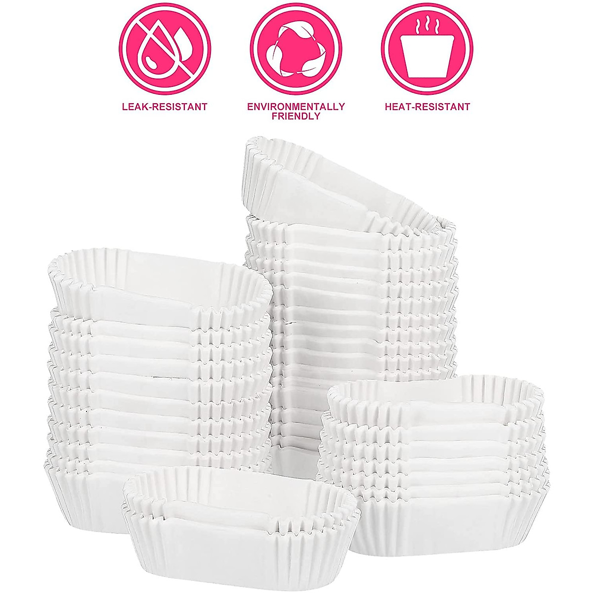 SENTOP 1000pcs Oval Paper Baking Cups, Safe Grease Proof Paper Tray High Temperature Cake Cup, Boat Shaped Cupcake Muffin Baking Cups for Muffins, Cupcakes or Mini Snacks