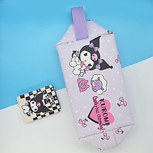 Kumi Travel Cosmetic Bag, Large Capacity Cartoon Cosmetic Pouch Makeup Bag with Zipper, PU Travel Toiletry Bag Makeup Accessories Organizer, Foldable Storage Bags Makeup Pouch for Women Girls