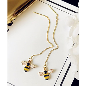 CutieJewelry Delicate Bumble Honey Bee Dangle Cute For Womens Ladies Jewelry Pretty Earrings 2 PAIRS