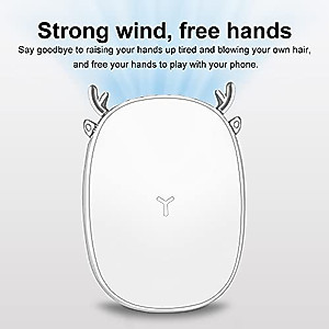 VR-robot Portable Hanging Neck Fan, Hands Free Air Cooler USB Rechargeable Personal Wearable Cooling Neck Fan, Adjustable Lanyard 3 Speed Mini Handheld Fan for Office,Camping,Travel,Outdoor