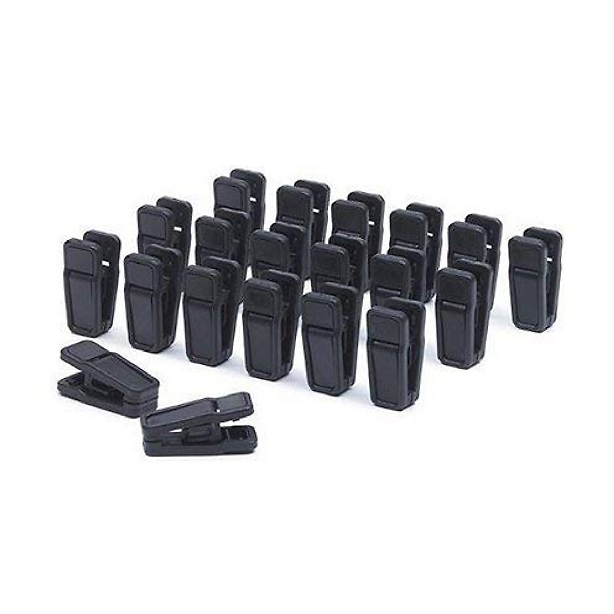 Black Plastic Hanger Clips Slim-line Set of Finger Clips Strong Pinch Grip Clips for Slim Line Hangers Fit Well on The Slim Velvet Hangers Set of 20