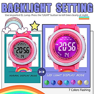 VAPCUFF Unicorn Watch for Girls Age 3-10 - Birthday Gift for Toddler and Kids, Red