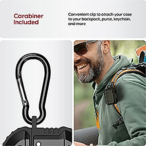 TALK WORKS AirPods Pro Case Cover with Keychain - Rugged Protective Hard Skin for AirPods Keychain Case Clip Carabiner Wireless Charging Compatible with Apple Air Pod Pro Carrying Case 2019 - Black