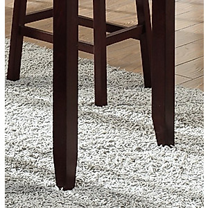 Roundhill Furniture 3-Piece Counter Height Glossy Print Marble Breakfast Table with Stools