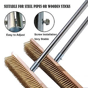 Broom Handle Bracket,Multiple Mounting Options Broom Head Bracket,Galvanizing Process to Prevent Rusting Metal Brackets,Broom Bracket for 25-30mm Wooden Handle 2pcs (25-30mm)