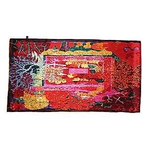 Yangtze Store YangtzeStore Women's 100% Luxurious Long Silk Scarf Classic Art Collection (Red), 63" x 17"