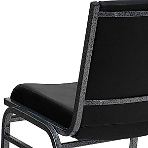 Flash Furniture 4 Pack HERCULES Series Heavy Duty Black Vinyl Stack Chair