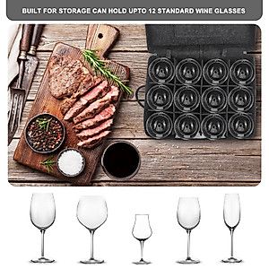 Foyego 2 Pack Wine Glass Storage Box with Dividers, Stemware Storage Containers for Packing and Moving, China Storage Containers Box for 12 Crystal Glassware, Wine Glasses, Drinkware