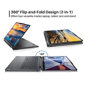 Lenovo 2023 Yoga 7i 2-in-1 Laptop 14" 2.2K Touchscreen, 13th Intel Core i7-1355U, 16GB LPDDR5, 512GB SSD, WiFi 6E, Thunderbolt 4, Backlit KB, Fingerprint, Win 11, 12H Use, Bundle with JAWFOAL