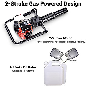 Yescom 900W 2 Stroke T Post Driver 32.7CC Gas Powered Portable Fence Pile Hammer Gasoline Motor Pile Driver with Piling Head Tools EPA Engine