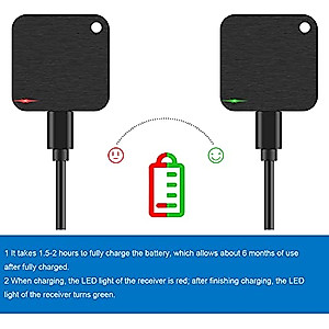 Rechargeable Key Finder with Flashlight, SIMJAR Wireless RF Item Locator Item Tracker Support Remote Control, 1 RF Transmitter and 4 Rechargeable Receivers, Key, Pet, Wallet Tracker