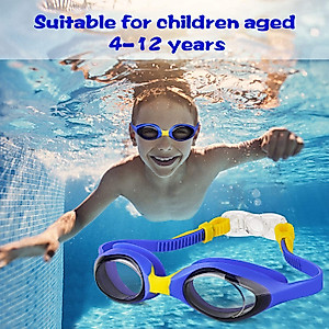 TOPLUS Kids Goggles, Goggles for Kids Swim Goggles Anti-Fog Leak Proof Kids Goggles for Swimming - Soft Silicone and Clear Vision