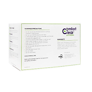 ComfortClear Eyelid Wipes for Daily Lid Hygiene and Eye Makeup Removal (Includes 30 Disposable Gentle Cleansing Wipes)
