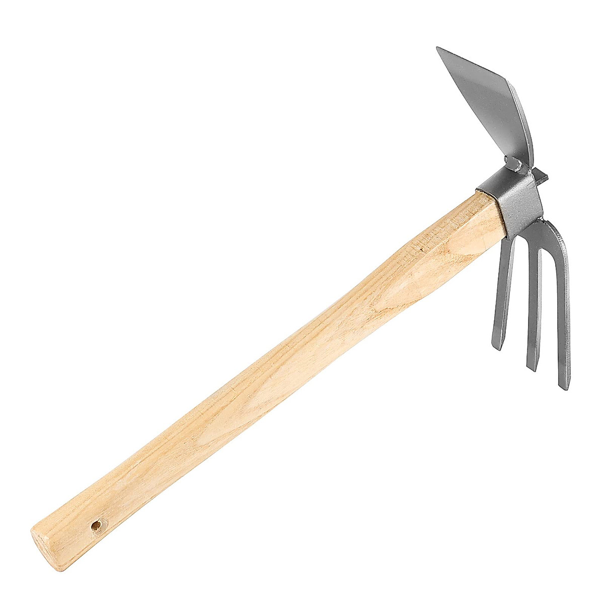 JAPCHET 2 PCS Hoe and Cultivator Hand Tiller, Heavy Duty Dual Headed Weeding Tool, Hoe Garden Tool with Carbon Steel Blade for Soil Loosening, Weeding and Digging