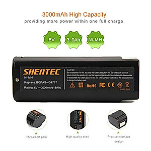 Shentec 2-Pack 3000mAh 6V Battery Compatible with 404717 B20544E BCPAS-404717 404400 900400 900420 900600 901000 902000 B20720 CF-325 IM200 F18 IM250 IM250A IM350CT IM350A PS604N, Ni-MH