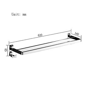 Wall Mounted Thick Towel Rail Extension Bathroom Pendant Bath Towel Shelves Towel Rack Double Rod 304 Stainless Steel Bathroom Towel Shelf Chrome Finish Bathroom Accessories