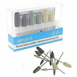 12pcs Silicone Composite Polishing Heads 3/32" Shaft Resin Base Acrylic Denture Polishing Burs Finishing Kits 2.35mm for Rotary Tools